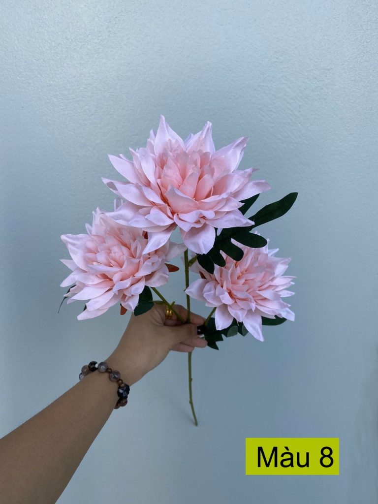 Cành hoa cúc giả 3 bông - Cúc kim cương - Hoa Cúc Lụa - Hoa Cúc Trang Trí